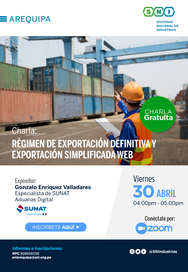 Charla: Régimen de exportación definitiva y exportación
