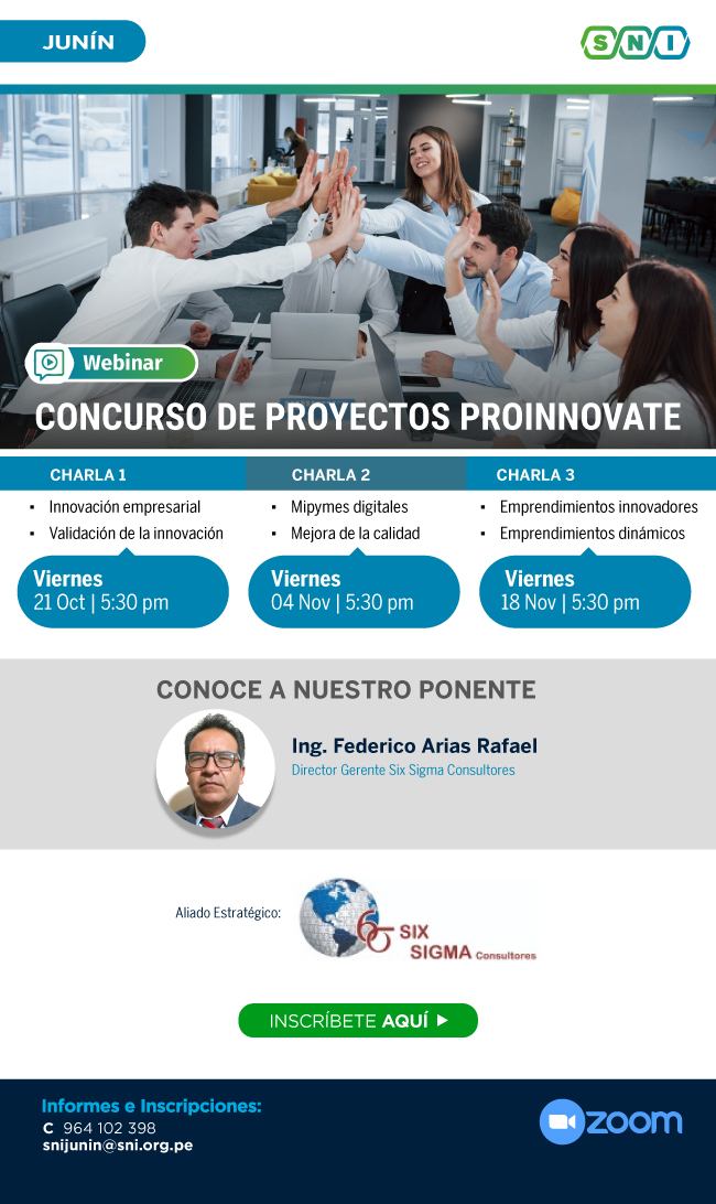 Webinar: Concurso de Proyectos ProInnovate | Sociedad Nacional de ...