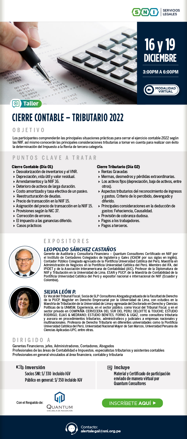 Taller: Cierre contable – tributario 2022